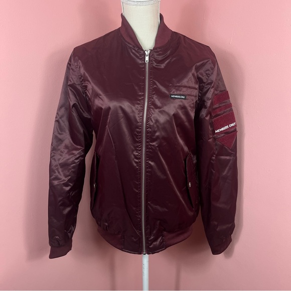 Members Only | Jackets & Coats | Members Only Bomber Jacket Cranberry ...